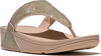 FitFlop Damen LULU SHIMMERGLITZ Zehensteg-Sandalen, Platino, 37 EU, Platin, 37 EU