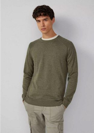 s.Oliver Rundhalspullover Pullover aus Moulin&eacute;strick (1-tlg) Raglan&auml;rmeln, Rundhals-Ausschnitt