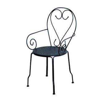 Vacchetti Vacchetti - Nouveau fauteuil en m&eacute;tal ancien anthracite clair cm49x48h43/59/90