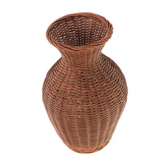 Pretyzoom Handgefertigte Geflochtene Vase Nat&uuml;rlicher Stil Korb Blumenvase Dekorative Tischvase f&uuml;r Wohnzimmer B&uuml;ro Zen Kunst Kreative Blumenarrangements