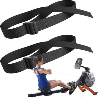 Generico Fu&szlig;riemen f&uuml;r Rudermaschine - 2 x elliptische Fu&szlig;schlaufen f&uuml;r den physischen Zustand | Pedalriemen f&uuml;r Rudermaschine unter Schreibtisch&uuml;bungsteilen m