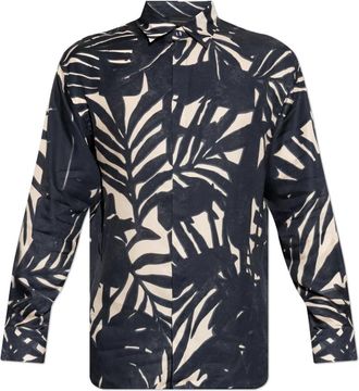 Emporio Armani Homme, Chemises, Bleu, Taille: 2XL Comfort-fit Fluid Viscose Shirt