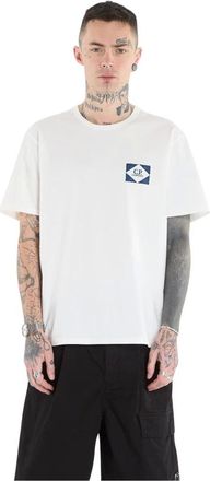 C.P. Company C.p. Company, Homme, Tops, Blanc, Taille: M T-shirt &Eacute;pais - Logo au dos
