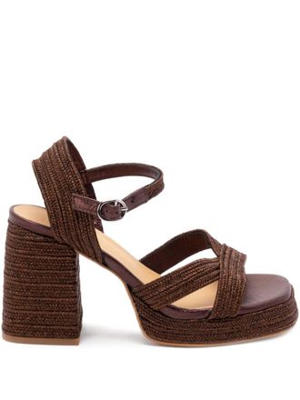 Castaner sandales &agrave; plateforme - Marron