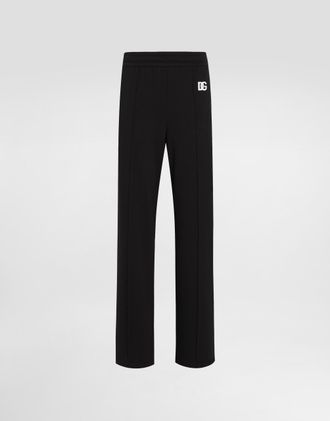 Dolce & Gabbana Ausgestellte Jogginghose Aus Jersey Mit Dg-logostickerei - Frau Hosen Und Shorts Schwarz 44