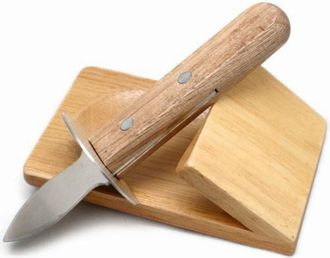 Nerthus Kitchenware Austernmesser mit Boden, Holz, Edelstahl, 8,5 x 19,5 x 7,5 cm