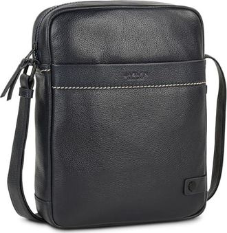 Jaslen Sacoche Homme Bandouliere. Pochette Homme en cuir v&eacute;ritable &eacute;l&eacute;gante et compacte pour usage quotidien affaires loisirs style urbain, Bleu marine