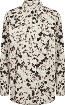 Part Two Part Two Damen Niccapw Shirt, Neutraler Leoparden-Druck, 44
