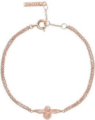 Olivia Burton Bracelet en Chaîne pour Femme Collection 3D BEE en Or Rose avec un Charm - OBJ16AMB43