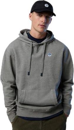 North Sails Sweat à capuche pour homme avec mini logo et poche porte-bébé, Nuances de gris, XL
