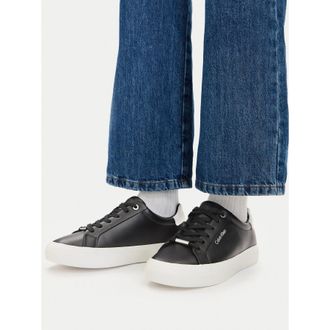 Calvin Klein Sneakers Calvin Klein Vulc Lace Up Lth/Moire Bt HW0HW02747 Schwarz