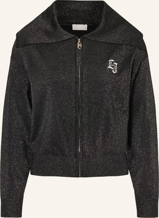 Liu Jo Liu Jo Set: Mesh-Top Und Strickjacke Mit Glitzergarn schwarz