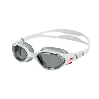Speedo Passt sich dem Gesicht an Schwimmbrille f&uuml;r Herren (Wei&szlig;/Rot/Rauch-Grau)