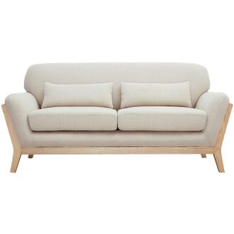 Miliboo Sofa skandinavisch 2 Pl&auml;tze beiger Stoff YOKO