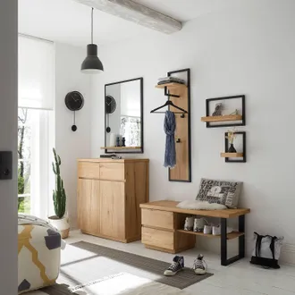 Red Living home24 Garderobenpaneel - 44 cm 44 x 125 x 27cm Braun