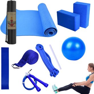 Generico Yoga-Kits f&uuml;r Heimtraining, Yoga-Kit, Yoga-Matte mit Tragetasche, Fitnessger&auml;t f&uuml;r Pilates, Boden&uuml;bungen, inklusive Band