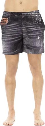 Just Cavalli Badeshorts mit Denim-Print - - Swimwear - Herren - Schwarzk - L