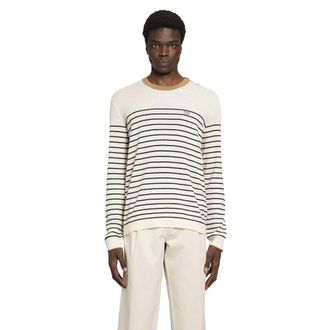 Prada Striped Linen and Cotton Sweater