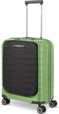 Travelite Handgep&auml;ck Koffer klein, MOOBY S+ mit Vortasche, 55x40x23 cm, 2,9 kg, Kratzfeste Hartschale, mit recyceltem Material, Trolley mit 4 Doppelrollen, TSA-