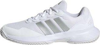 adidas Femme GAMECOURT 2 Tennis Shoes, FTWR White/Silver met./Silver met., 38 2/3 EU