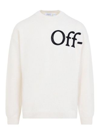Off-white Rundhalspullover - Wei&szlig;