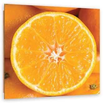 Feeby Dekobild Orange Obst Essen 30x30 cm Deko Wand Kunstdruck Esszimmer K&uuml;che Stilleben Gelb