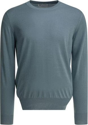 Brunello Cucinelli Homme, Pulls, Bleu, Taille: XL Pull ras du cou en maille fine