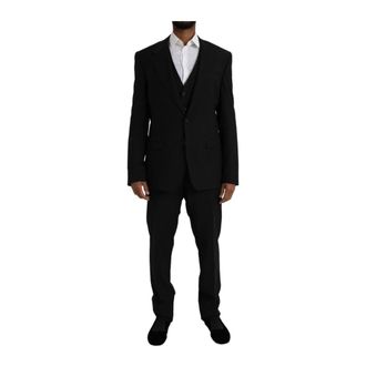 Dolce & Gabbana Schwarzer 3-teiliger Anzug Staff Style - - Suits - Herren - Schwarzk - 2XL