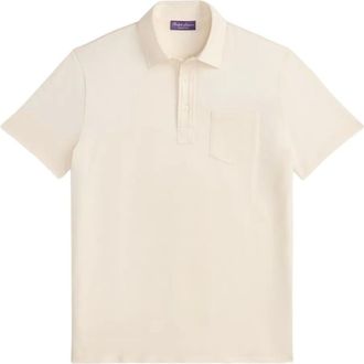 Ralph Lauren Purple Label Kurzärmeliges Poloshirt mit Brusttasche - Nude