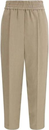 Brunello Cucinelli Femme, Pantalons, Beige, Taille: 38 FR Viscose Casual Pants