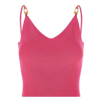 Versace Safety Pin Strick Crop Top - - Tops - Damen - Rosa - S
