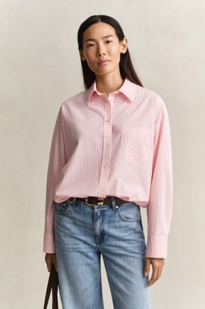 GANT Damen Oversized Classic Popeline Bluse mit Streifen (42) LILLY Rosa