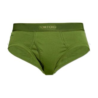 Tom Ford Homme, Sous-v&ecirc;tements, Vert, Taille: L Logo Briefs