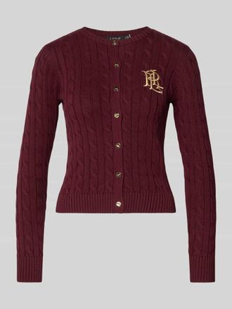 Lauren Ralph Lauren Strickjacke mit Zopfmuster und Label-Stitching Modell RALHAN