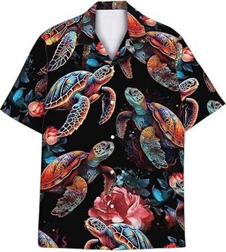 Keephen TangoDS Nouveaut&eacute; Cool Impression 3D Hawaiian Chemise pour Femmes Hommes Col Revers Manches Courtes Boutonn&eacute;e Chemises F&ecirc;te Aloha Chemises