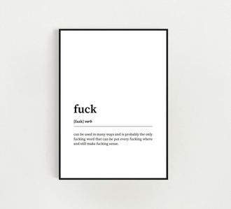 Generic Black & White Poster Prints Ungerahmt 4 (Swear Word Definition Print Schwarz und Wei&szlig; W&ouml;rterbuch Stil Poster, 297 x 420 mm)