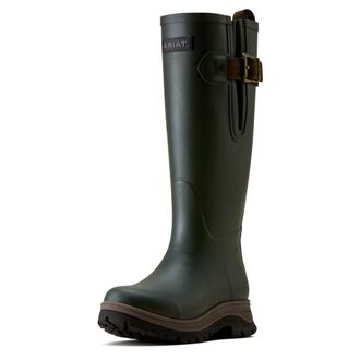 Ariat Womens Woodstock Rubber Boots in Olive Night, B Medium Width, Size 42.5, by Ariat