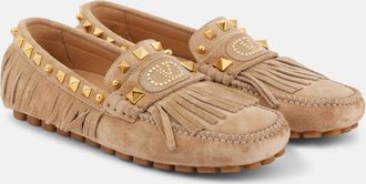 Valentino Garavani Mocassins Plaster Caster VLogo en daim