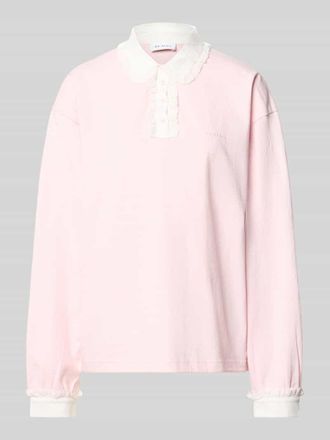 Oh April Oversized Poloshirt mit Kontrastbesatz Modell Jolina