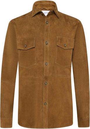 Tom Rusborg Wildlederjacke im Overshirt-Style in