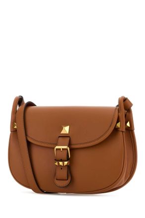 Valentino Garavani Womens Caramel Leather Flaneuse Crossbody Bag Nutmeg Calf - Bos Taurus Borse A Tracolla
