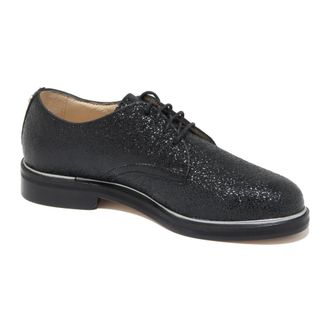 Jimmy Choo London Flache Lederschuhe mit Schn&uuml;rung - - Shoes - Damen - Schwarzk - 35 EU