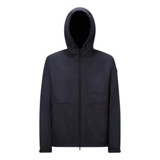 Moncler Marineblaue Kapuzenjacke f&uuml;r milde Bedingungen - - Jackets - Herren - Blau - 2XL