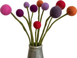 &Eacute;n Gry & Sif Filzblumen Strau&szlig; Blumen aus Filz - Blumenstrau&szlig; - Fair Trade - handgemacht (Abendrot)