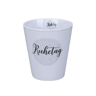 Krasilnikoff Becher, Tasse - Happy Mug - Ruhetag - ca. 330 ml - Höhe: 10 cm