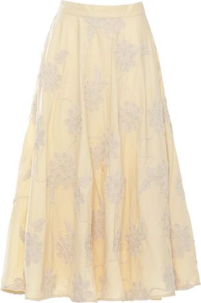 Rotate Rotate Birger Christensen, Femme, Jupes, Beige, Taille: 40 FR Flower Maxi Skirt