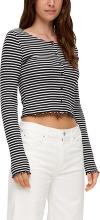 s.Oliver Q/S by Damen T-Shirt Langarm Grey/Black XL