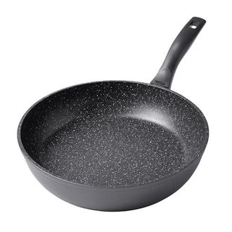 STONELINE Made in Germany Sauteuse 28 cm, bord haut, induction, poêle haute pour rôtir sans huile ni graisse, revêtement anti-adhésif avec de vraies particules 