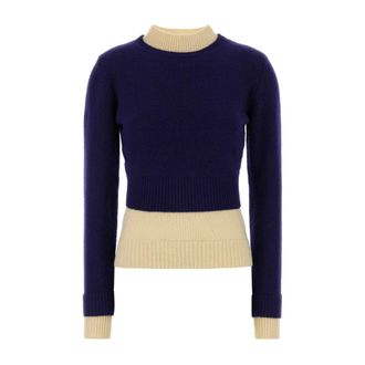 Jil Sander Femme, Pulls, Bleu, Taille: 44 FR Pull &agrave; Col Montant