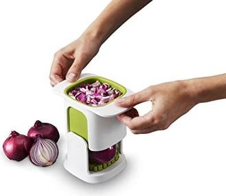 Joseph Joseph ChopCup Gemüseschneider, Obstschneider, Klingen aus Edelstahl, Green